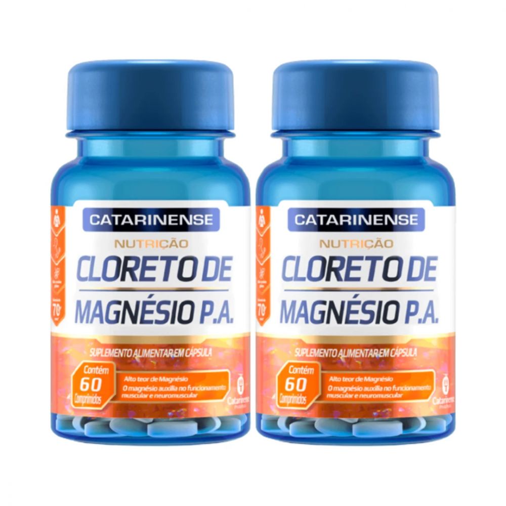 Kit 2 Cloreto de Magnésio Catarinense C/ 60 Comprimidos o Frasco | Shopee Brasil