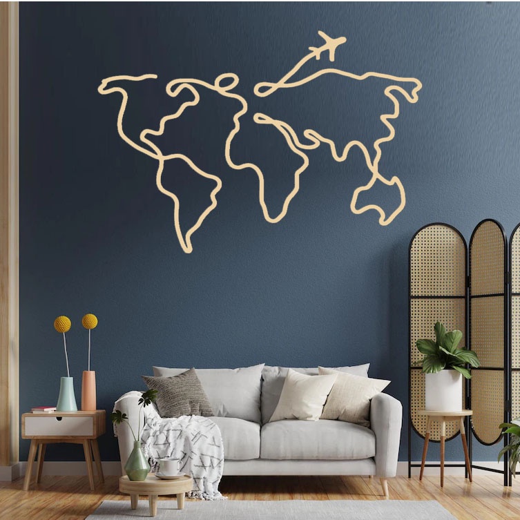 Quadro Painel Mapa Mundi Decorativo Para Parede em Mdf | Shopee Brasil