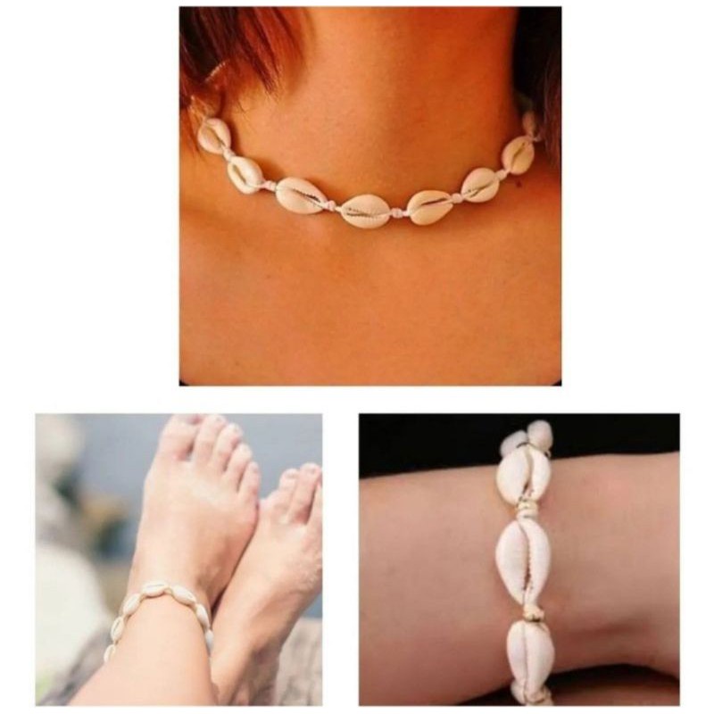 Kit 6 Choker de Buzios tendencia verão colar de conchas natural praia ...