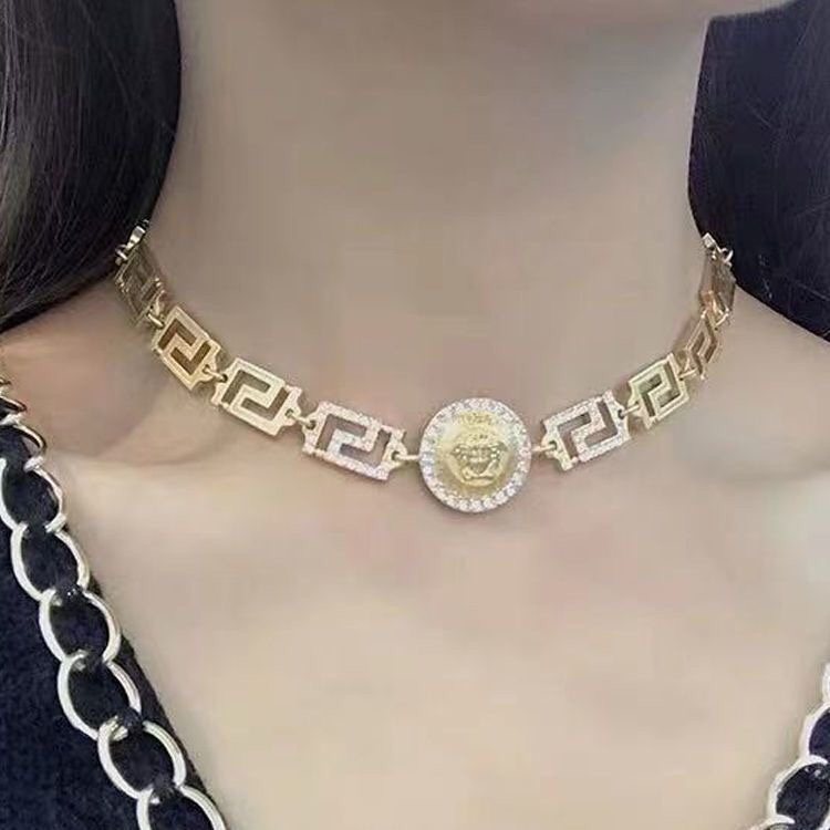 Versace Vintage Metal Personalidade Moda Colar Doce Carta Pingente ...