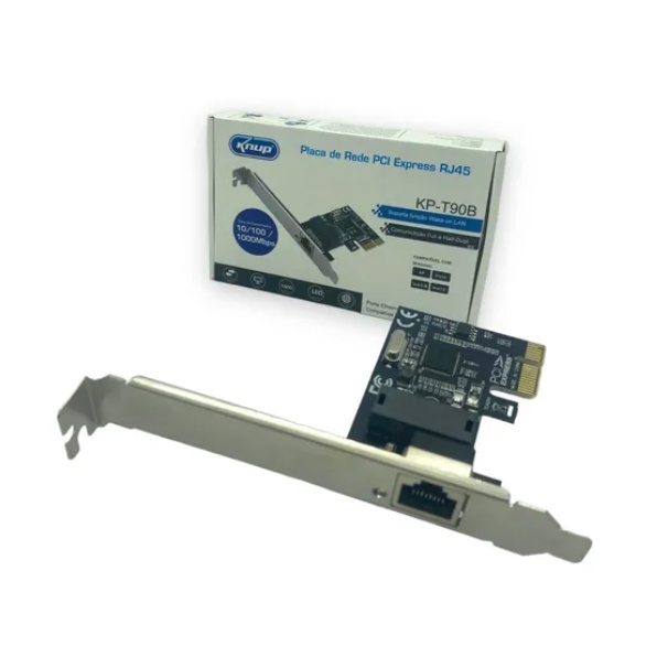 Placa Rede Pci-express 10/100/1000 Rj45 Chipset Realtek RTL8111C Knup ...
