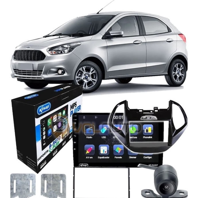 Painel Multimidia Android Auto Carplay Modelo Ford Ka Ka+ 2014 2015 ...