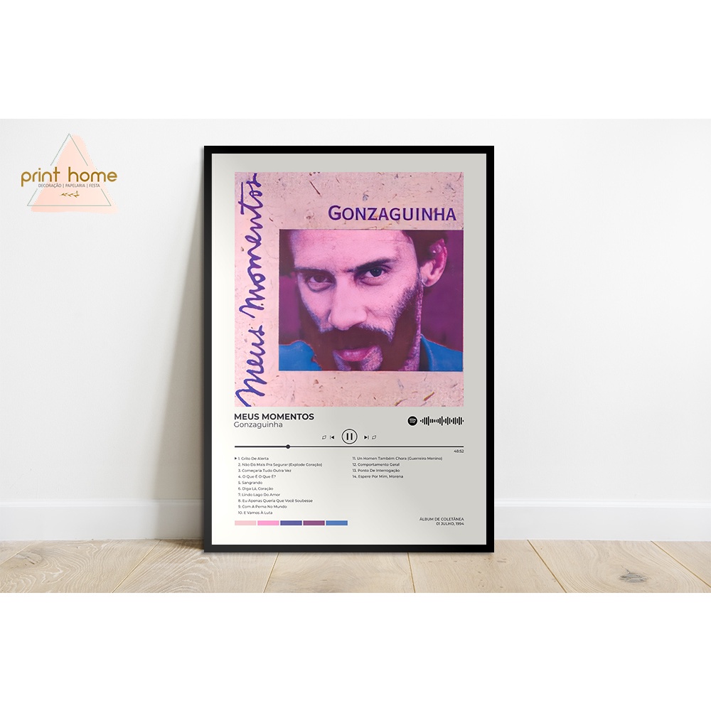 Quadro Placa Mdf Spotify Album Gonzaguinha Meus Momentos | Shopee Brasil