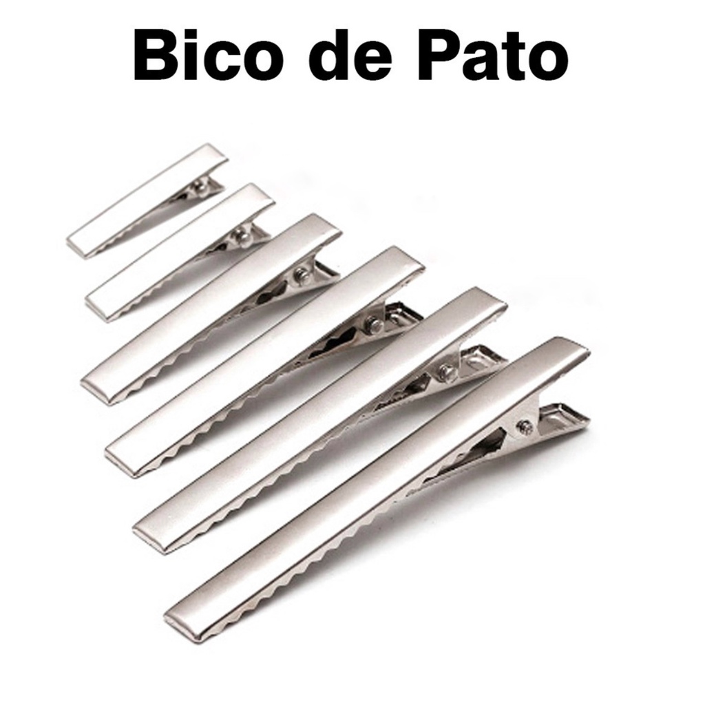 Kit Bico de Pato Para Laço de Cabelo Presilha Jacaré Quadrada Base Reta ...