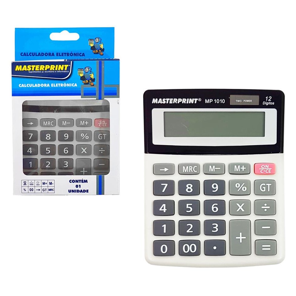 Calculadora De Mesa 12 Dígitos Mp 1010 Masterprint | Shopee Brasil