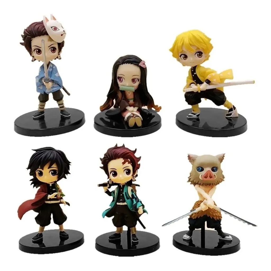 Demon Slayer Kit 6 Miniaturas(kimetsu No Yaiba) Tanjiro | Shopee Brasil