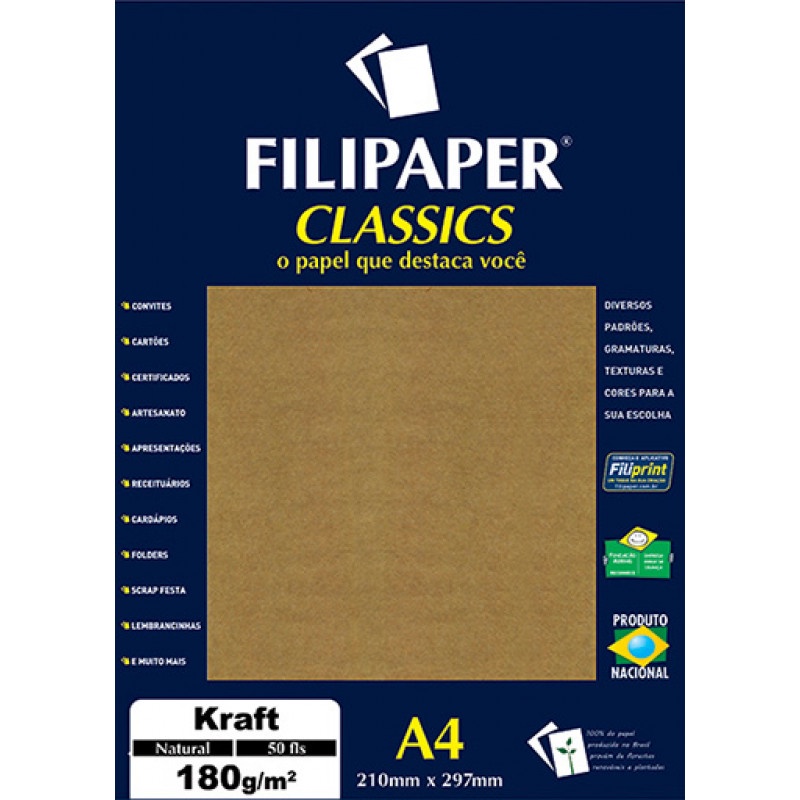 BLOCO PAPEL KRAFT A4 FILIPERSON 180G C/50 FOLHAS | Shopee Brasil
