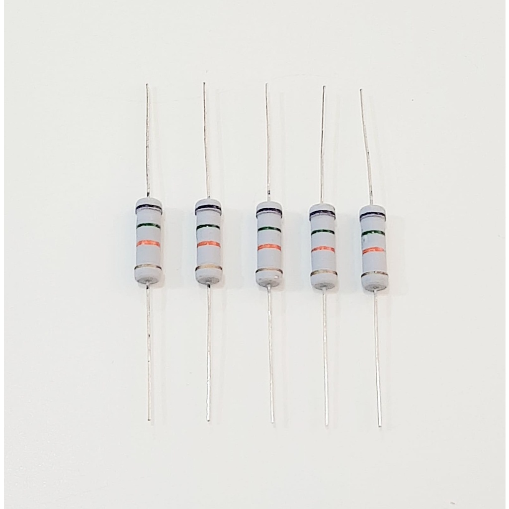 Kit 05 Resistor Potencia 75K 5% 2W Filme de Carbono | Shopee Brasil