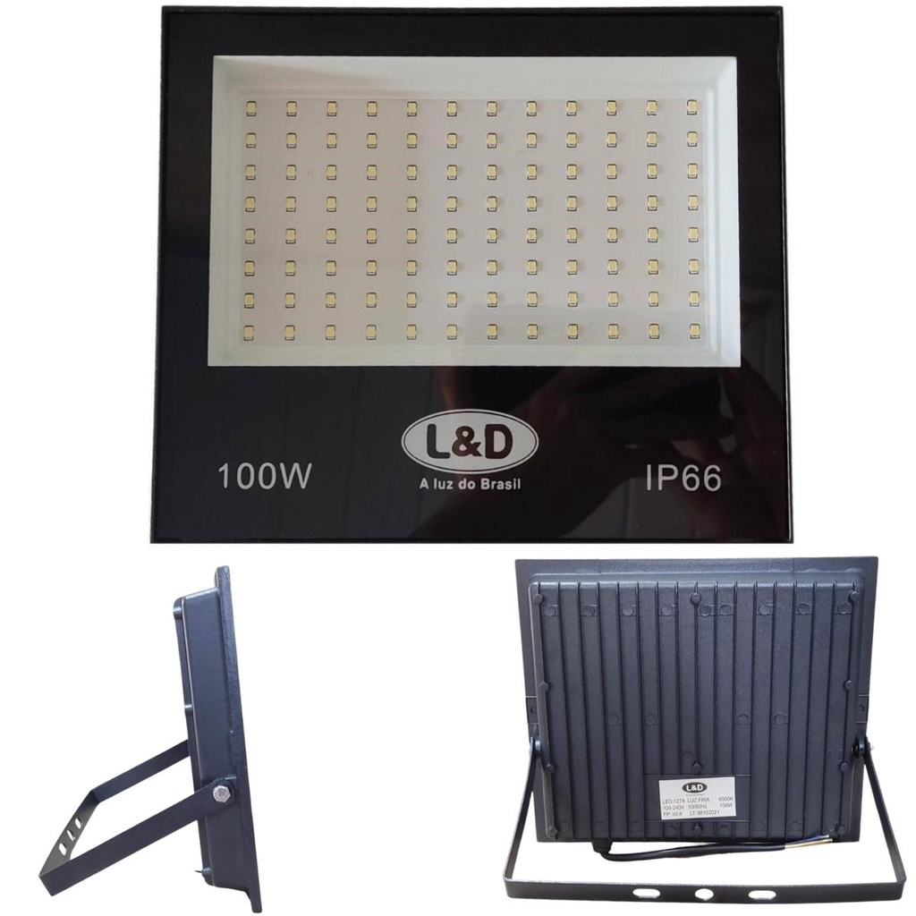 Refletor Led 100w Smd Prova De Água Ip66 Holofote 6500k | Shopee Brasil