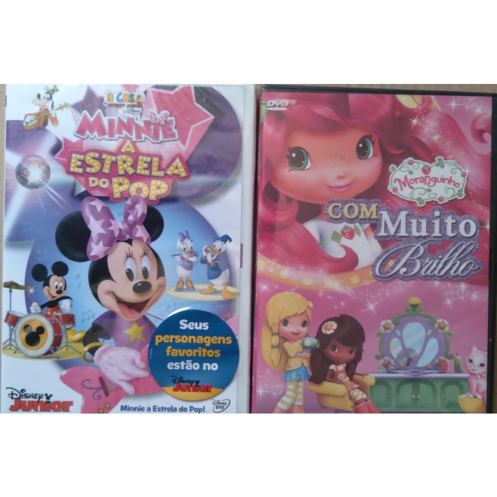 Kit com 2 DVDS Infantil Meninas - Minnie A Estrela do Pop + Moranguinho ...