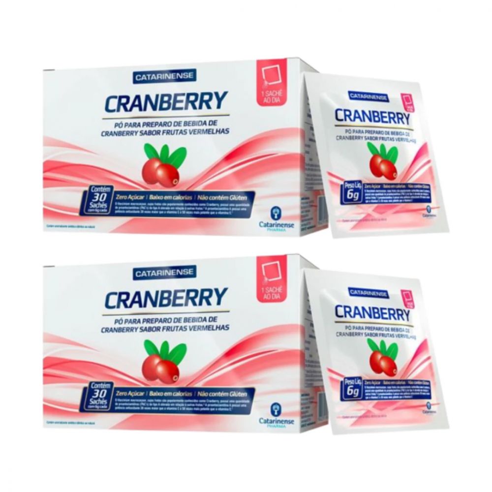 Kit 2 Caixa de Cranberry com 30 Sachês Zero Calorias Catarinense ...