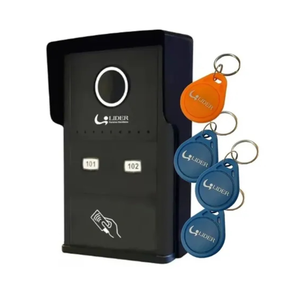 Interfone Porteiro Coletivo 2 Pontos com RFID Smart Modular da Lider LR ...