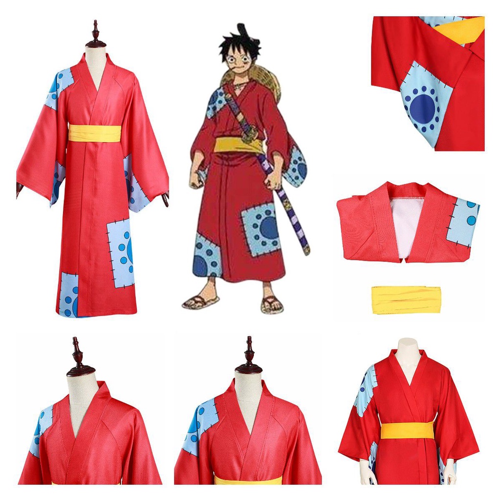 Autêntico Macaco Wano Country Monkey One Piece D Luffy Traje Para ...