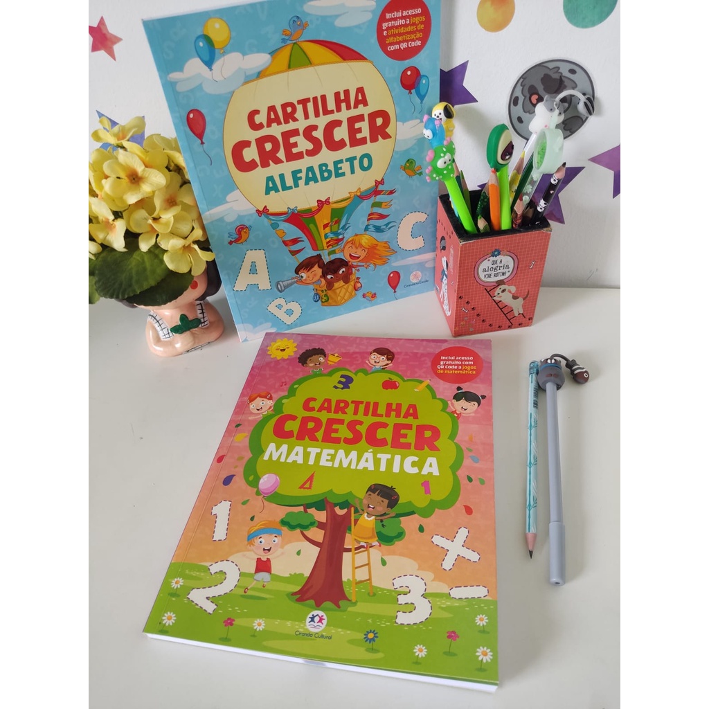 Kit 2 Livros ( Cartilha Crescer Alfabeto + Cartilha Crescer Matemática ...