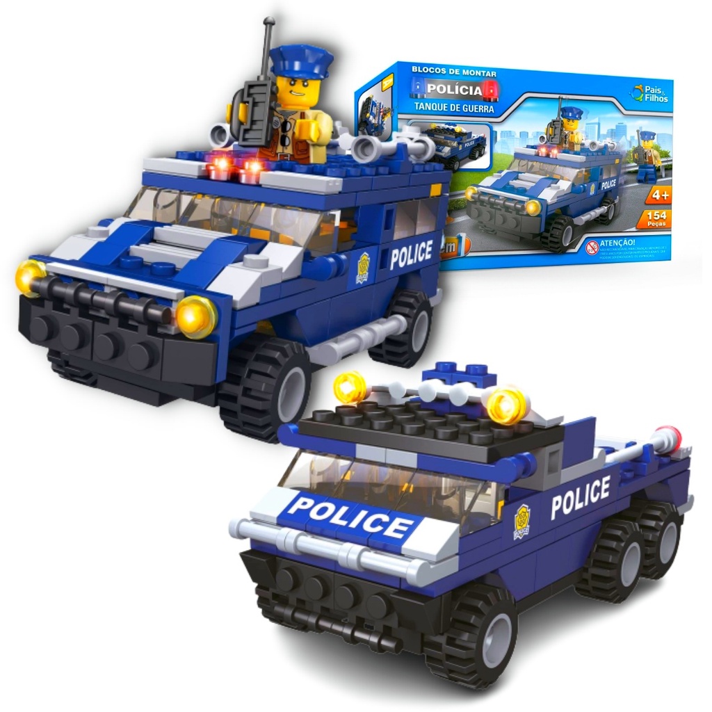 Brinquedo De Montar Tanque Viatura Da Polícia 157p Decoração | Shopee ...