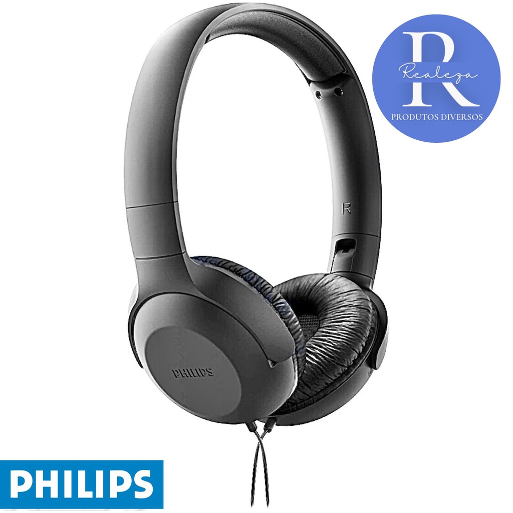 Fone de ouvido Headphone Philips com fio Tauh201 preto | Shopee Brasil