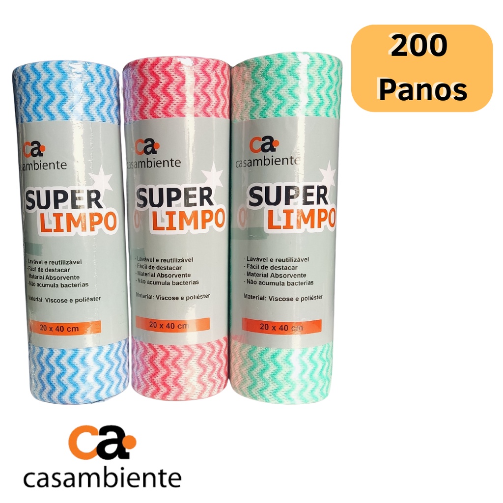 Rolo De Pano Tipo Perfex Multiuso Limpeza 40x20cm 200 Unid | Shopee Brasil