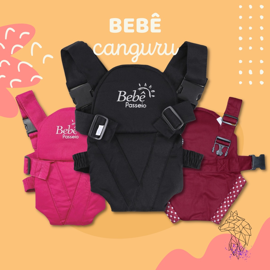 Canguru Carrega Bebê Mamãe Passeio Suporta Ate 15kg Modelo Panda e ...