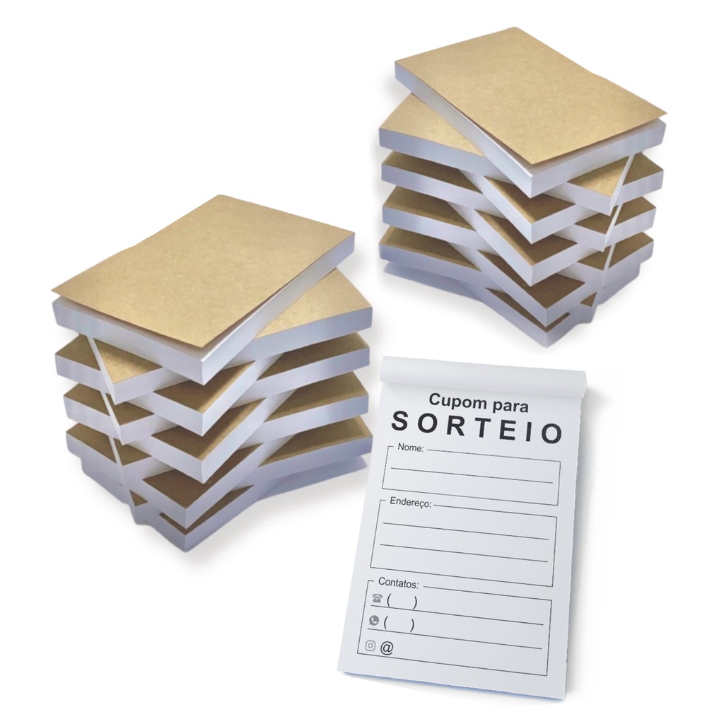 20 Blocos de Cupom Sorteio para Urna | Shopee Brasil