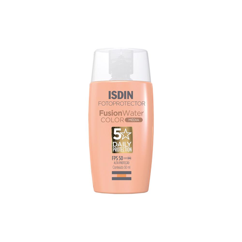 Isdin Fusion Water 5 Stars Color Protetor Solar Facial Com Cor FPS 50 Média 50ml | Shopee Brasil