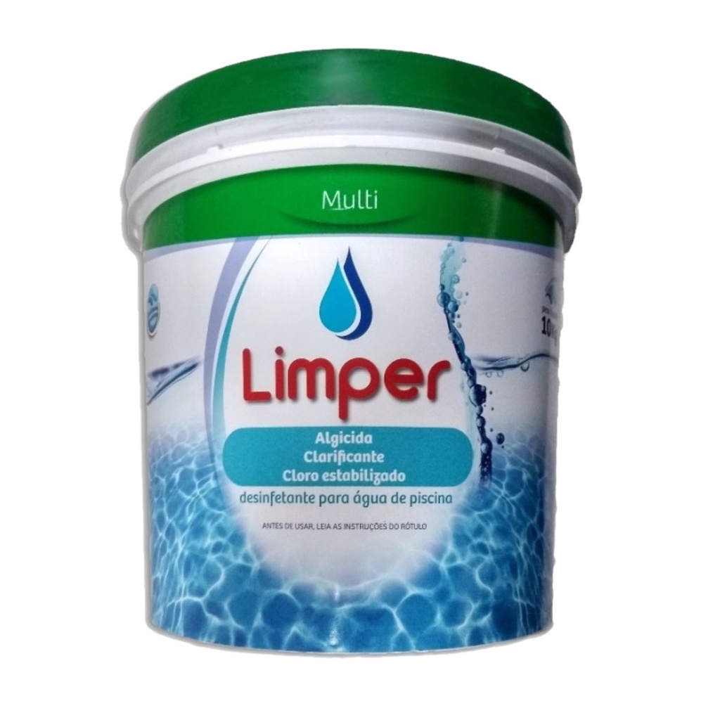 Cloro Granulado Para Piscina 10kg Limper 3 Funções Em 1 - Escorrega o Preço