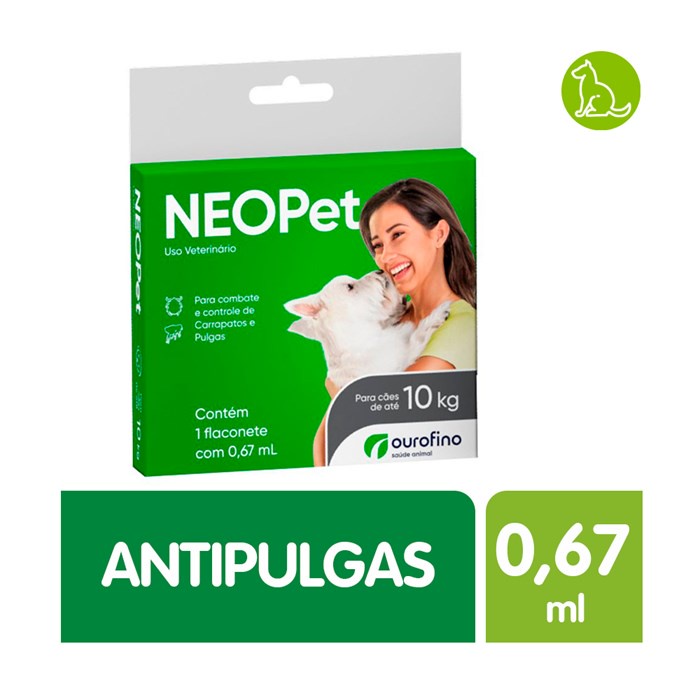 NEOPet ANTIPULGAS E CARRAPATOS PARA CÃES ATÉ 10 KG ( VERDE ) 0.27 ML ...