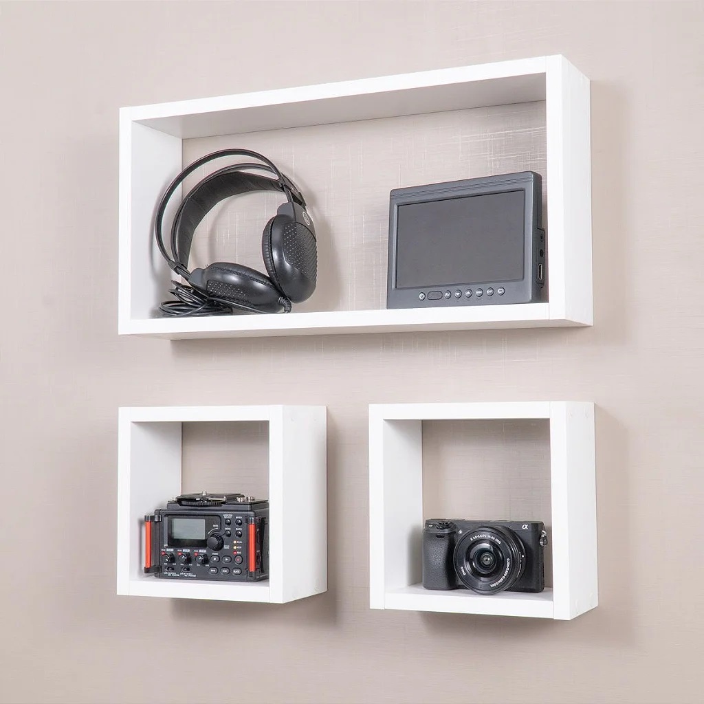 Kit 3 Peças Nicho Branco MDF ll 1 Nicho 50 x 25 x 10 e 2 Nichos 30x30 ...