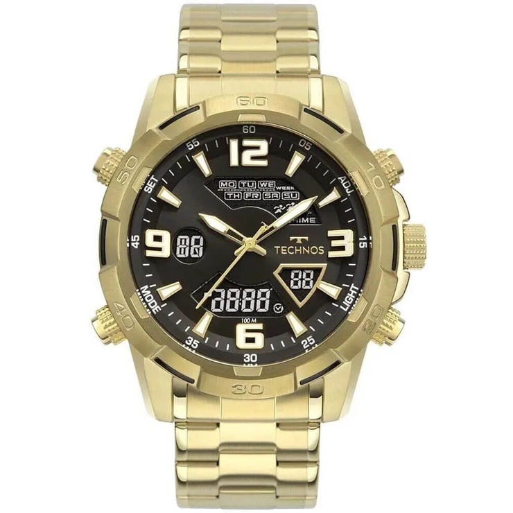 Relogio Technos Masculino Dourado Digiana Performance Oferta | Shopee ...