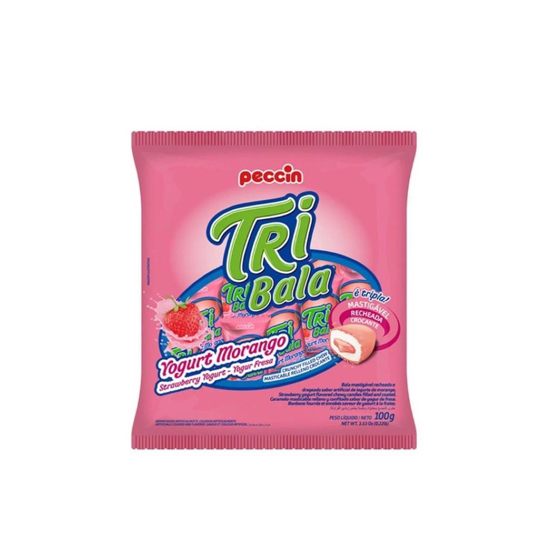TRI BALA SABOR YOGURT MORANGO 100G PECCIN | Shopee Brasil