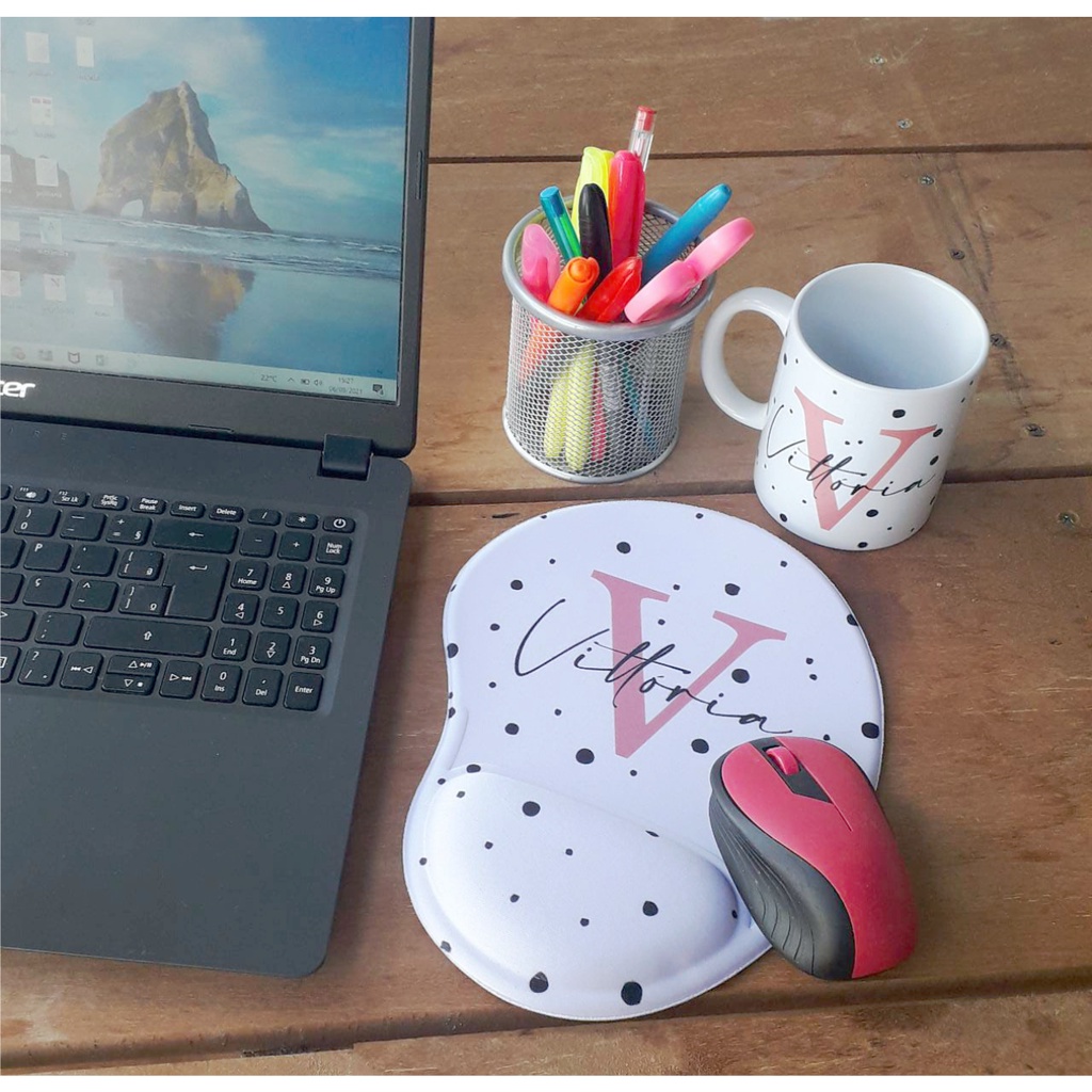 Kit Mouse Pad com Apoio e Caneca de Porcelana Perosnalizado Escolha Sua ...