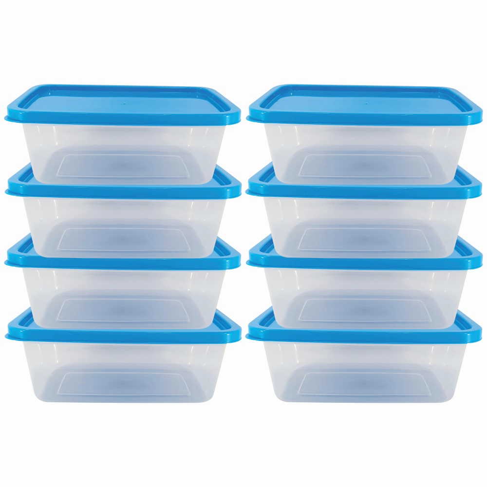 Pote Retangular 1000ml BPA Free Kit 8 Unidades Tampa Colorida | Shopee Brasil