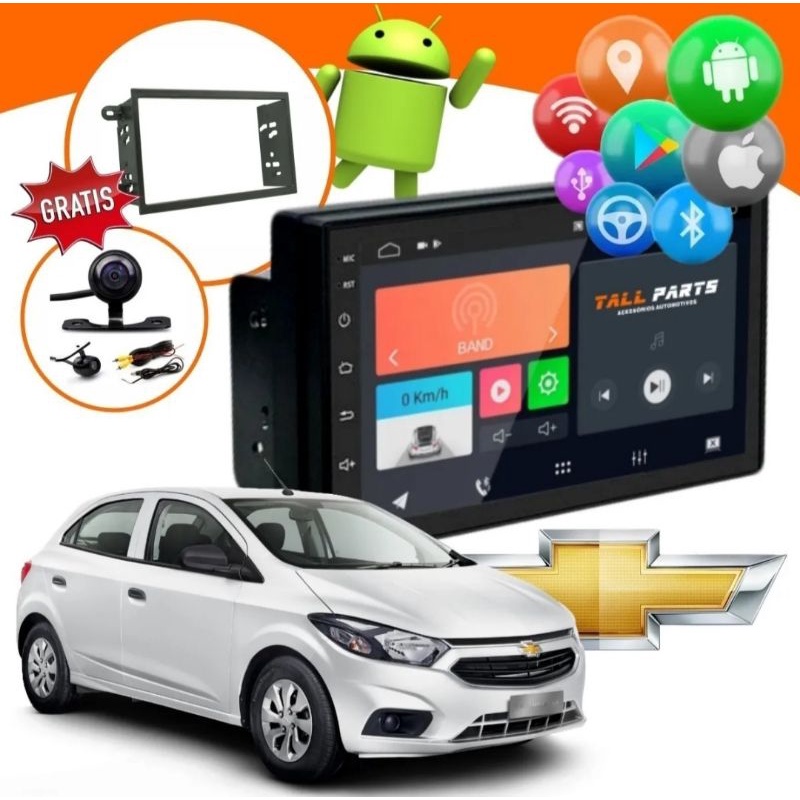 Central Multimidia Android 13 Com 4+64GB Onix Prisma Spin Cobalt Joy Android Gps Wifi Bt Camera ...