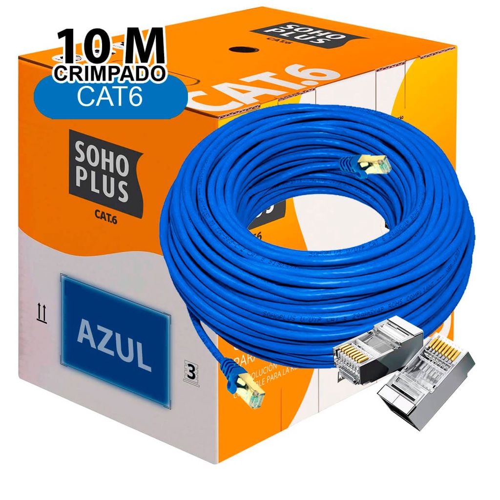 Cabo De Rede Cat6 10 metros Furukawa Sohoplus 100% Cobre 10m - Faz a Boa!