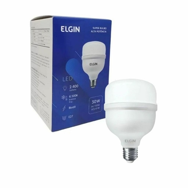 Lâmpada Super Led 40w 6500k Bulbo T E27 BiVolt 3200LM Elgin | Shopee Brasil