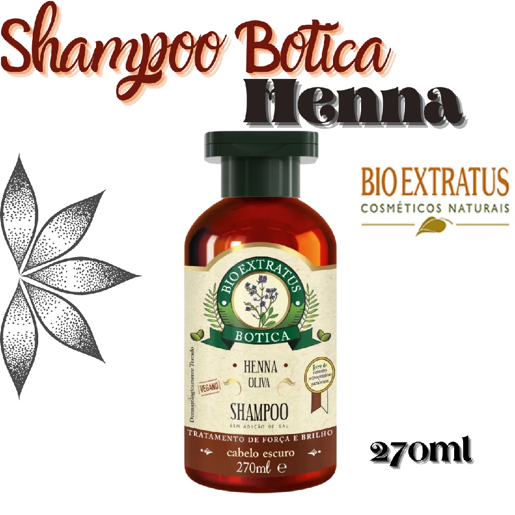 Shampoo Cabelos Escuros Botica Henna Bio Extratus 270ml | Shopee Brasil