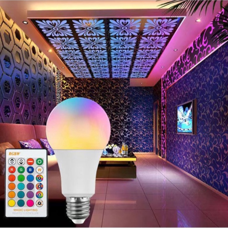 Lâmpada RGB BULB Led 16 Cores com Controle Remoto Festa Colorida Quarto ...