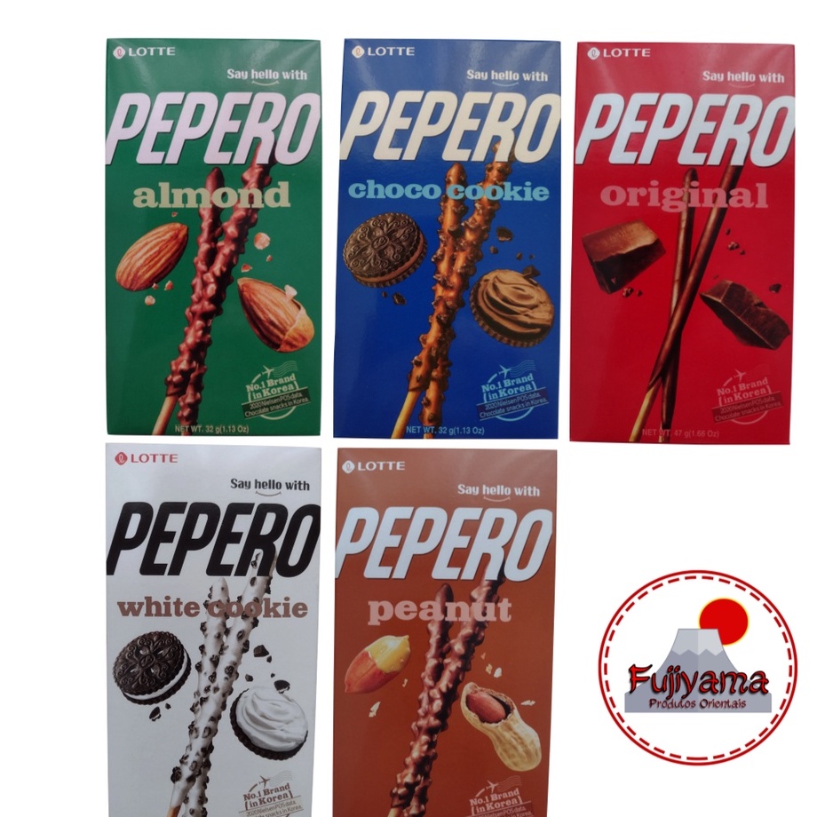 Biscoito Coreano Pepero Choco Cookie White Cookie Almond Original | Shopee Brasil