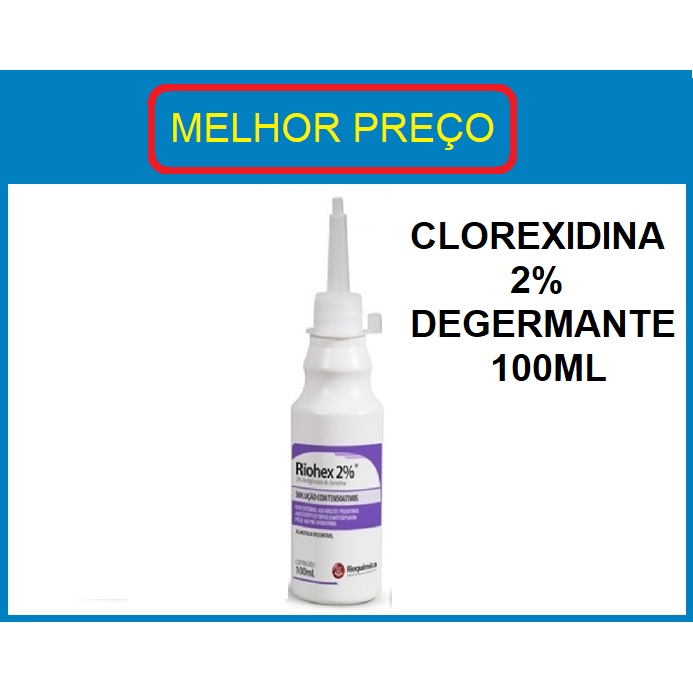 Antisséptico Clorexidina 2% degermante 100ml | Shopee Brasil