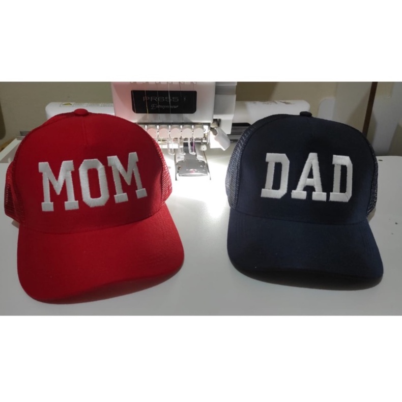 BONE BORDADO DAD/MOM para aquele papai e mamãe coruja | Shopee Brasil