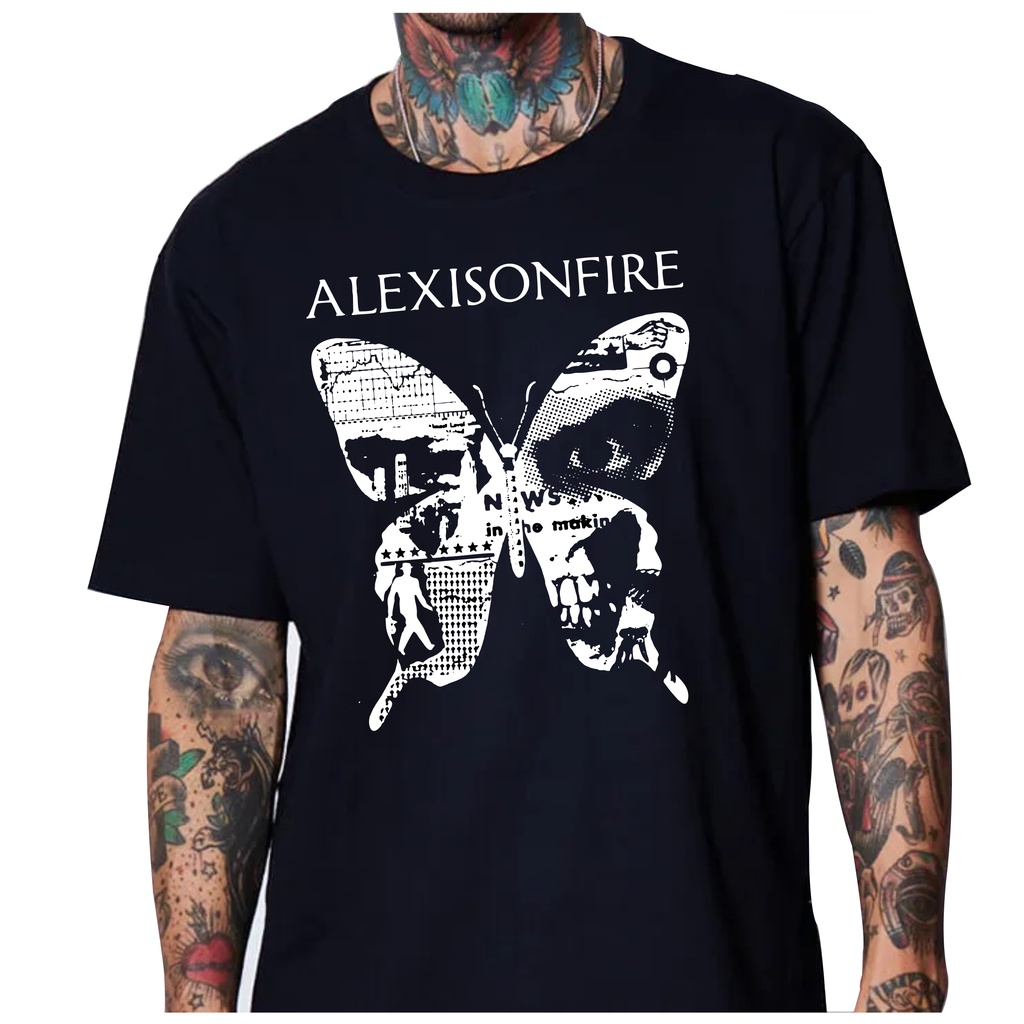 CAMISETA ALEXISONFIRE BUTTERFLY ROCK METAL | Shopee Brasil