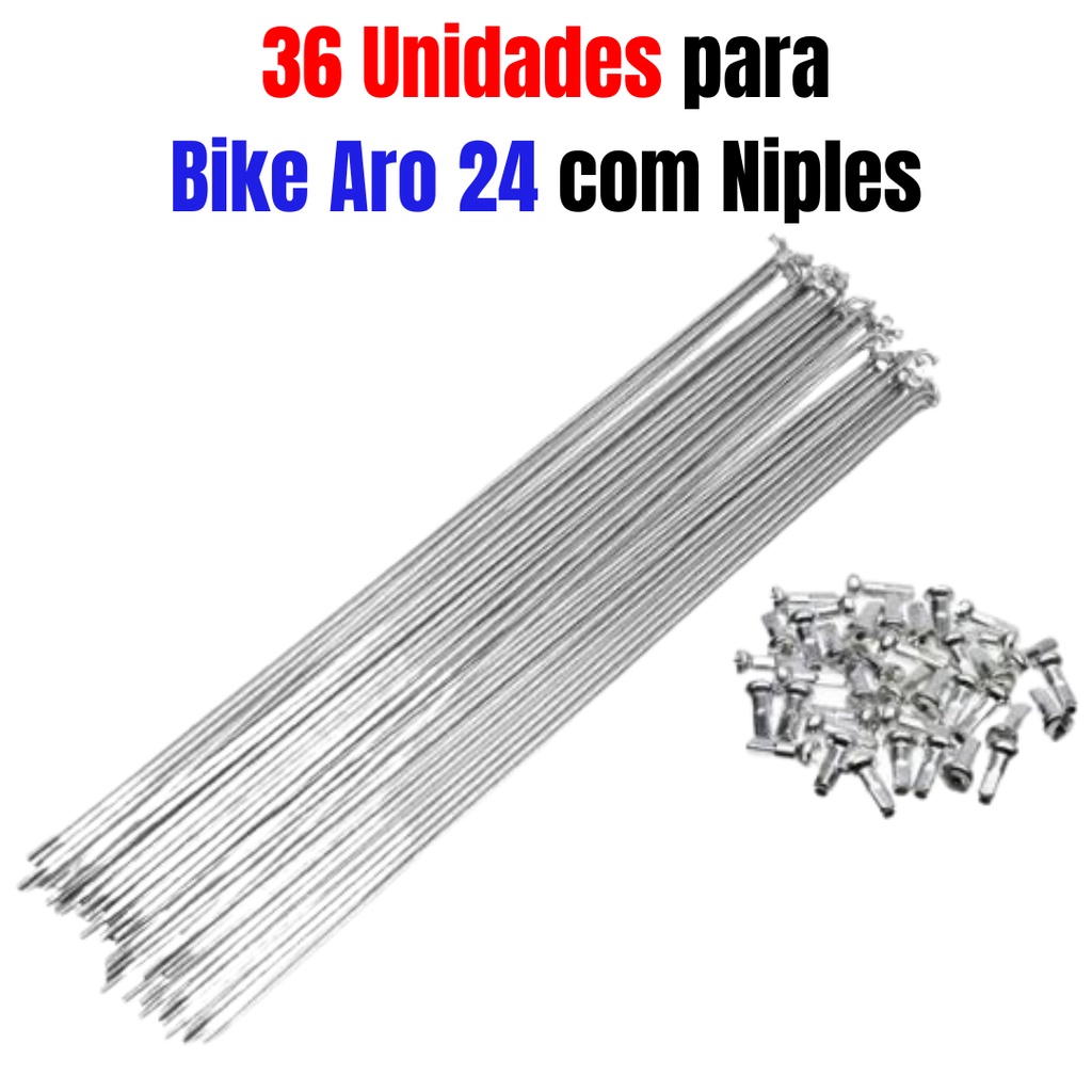 Raios de Bicicleta (INOX) Aro 24, 26, 29, 700 com Niples | Shopee Brasil