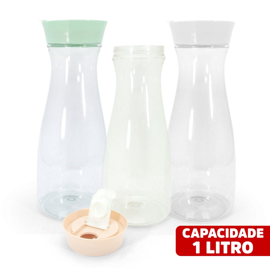 Garrafa de Água de Plástico 1 Litro New York Plasútil | Shopee Brasil