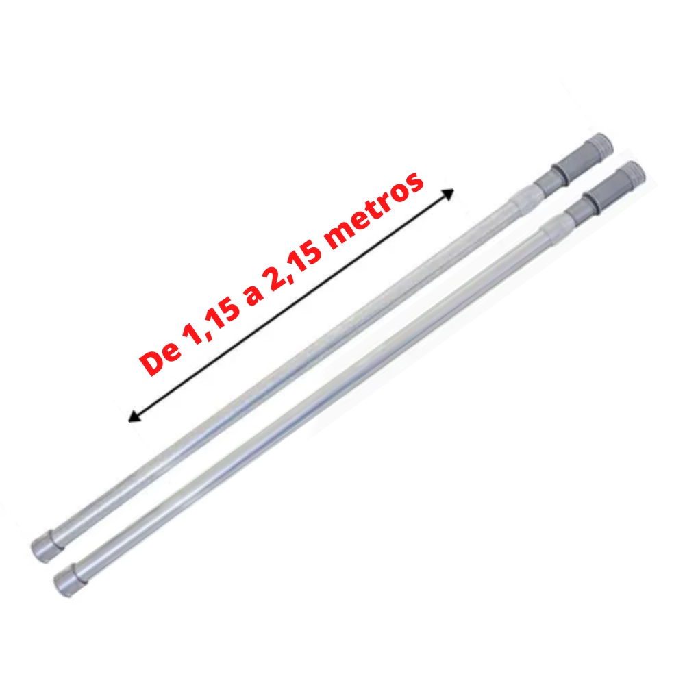 Kit 2 Suporte Cortina Box Varão Banheiro 1,15x2,15 aluminio secalux ...