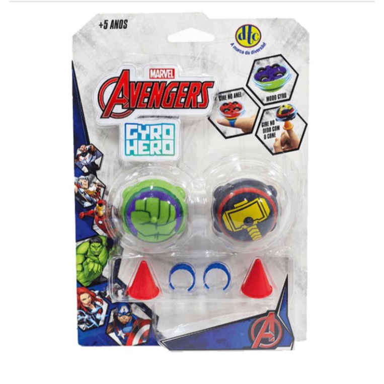 MARVEL AVENGERS GYRO HERO - PACK COM 2 - DTC | Shopee Brasil