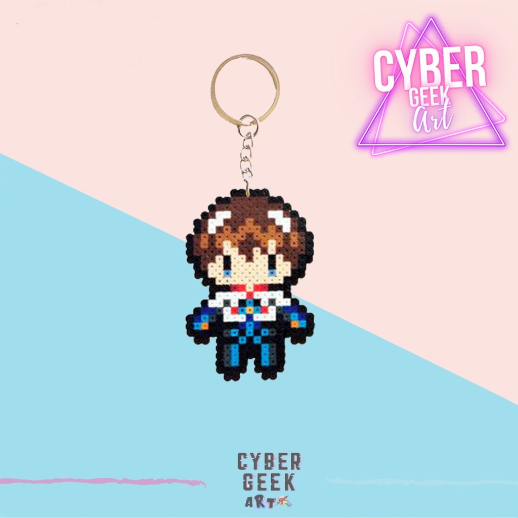 Chaveiro Ikari Shinji - Neon Genesis Evagelion (Pixel Art/Perler beads ...