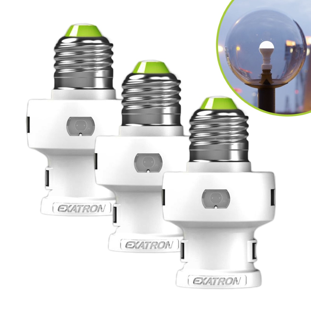 Kit Com 3 Fotosoquete Fotocélula Relé Iluminação Soquete E27 Exatron ...