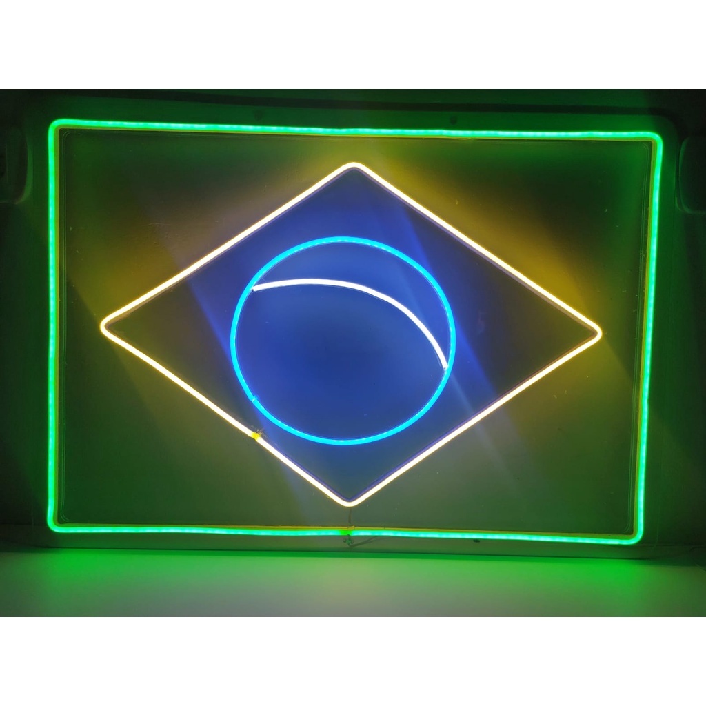 Placa luminosa em neon de led - Bandeira do Brasil - 70 x 50 | Shopee ...