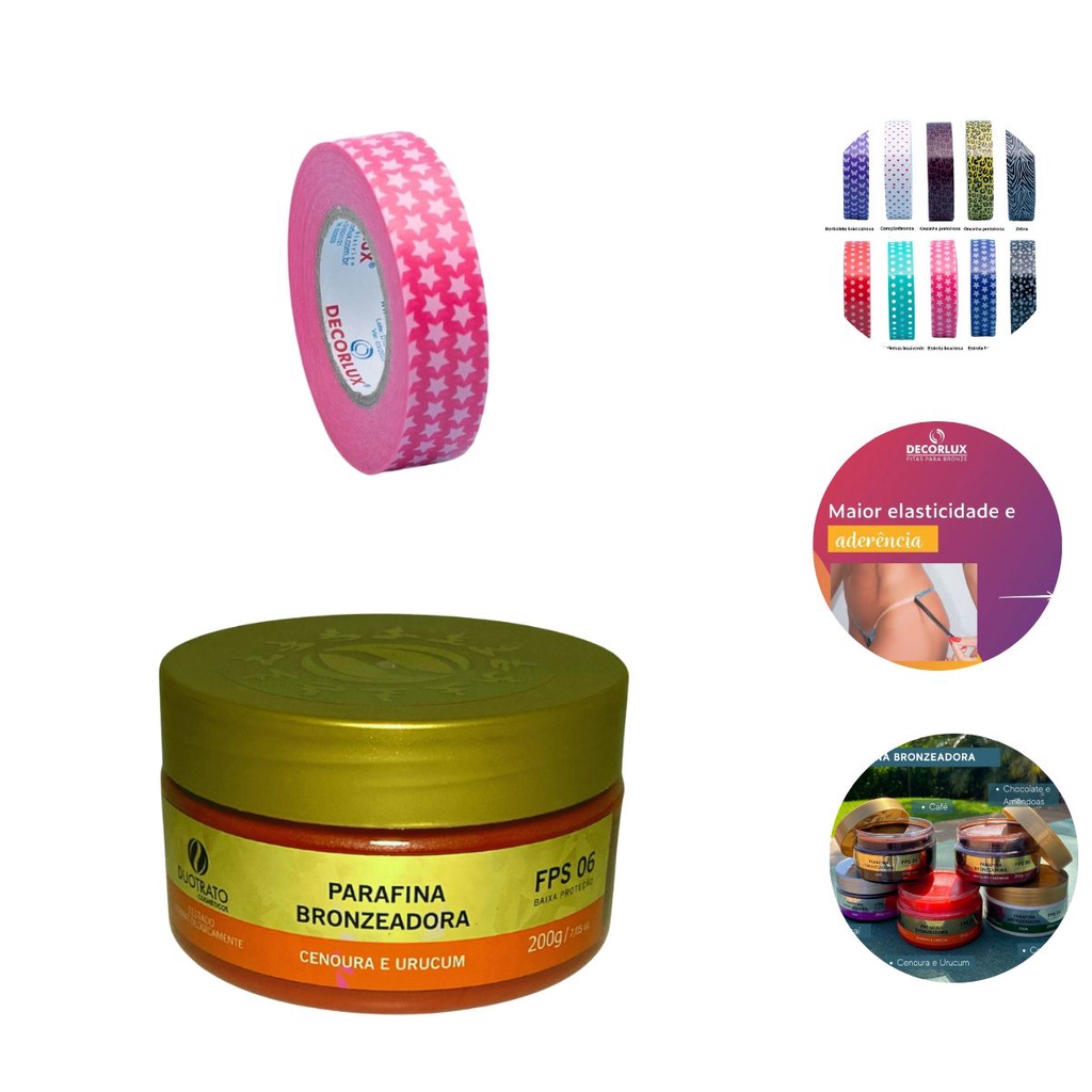 Kit parafina para bronzeamento e biquíni de fita para bronzear | Shopee ...