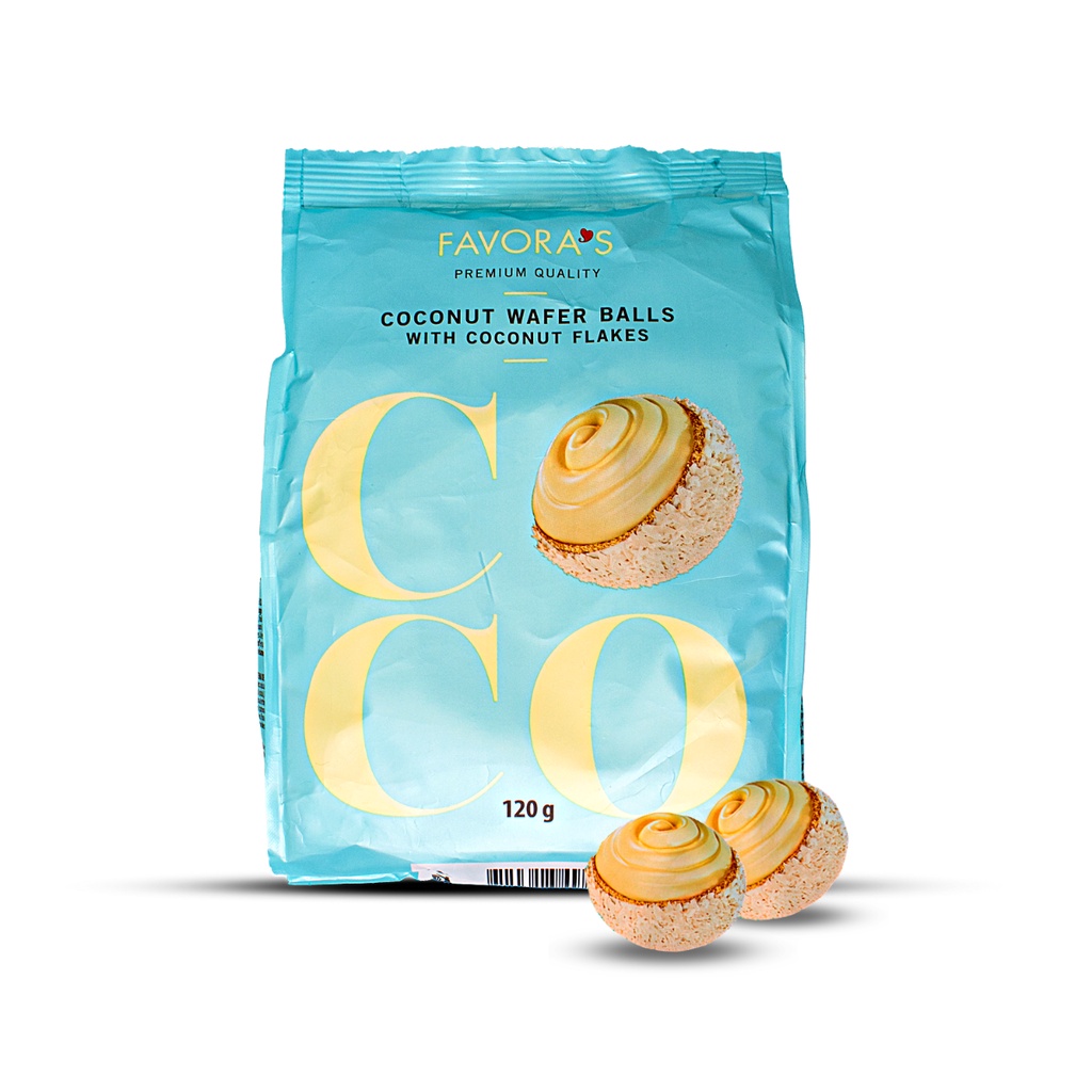Biscoito Favoras Wafer Balls Coconut 120g | Shopee Brasil