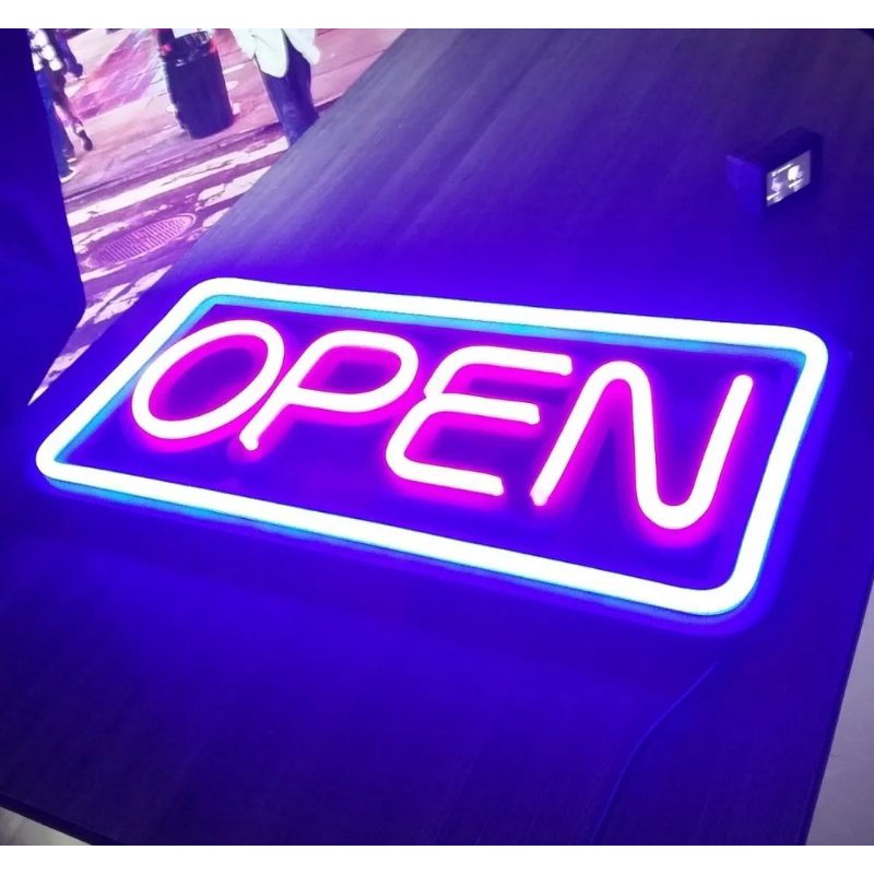 Placa De Led Neon Flex 50x25cm Open Letreiro Luminoso Aberto | Shopee ...